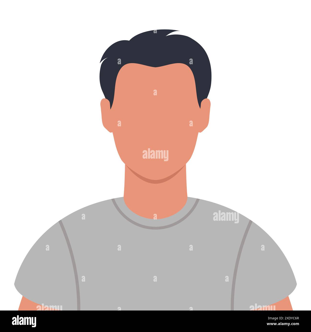 Abstract faceless young man in T shirt. Student male avatar. Vector ...