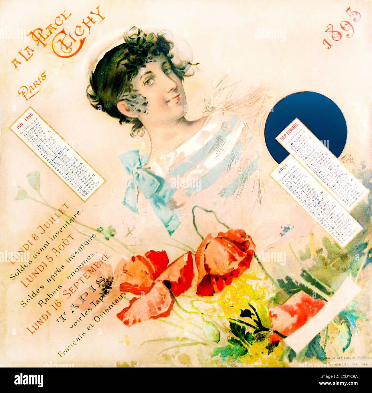 ORAZI Manuel - À La Place Clichy [calendar July Aug - Sept -] 1895 ...