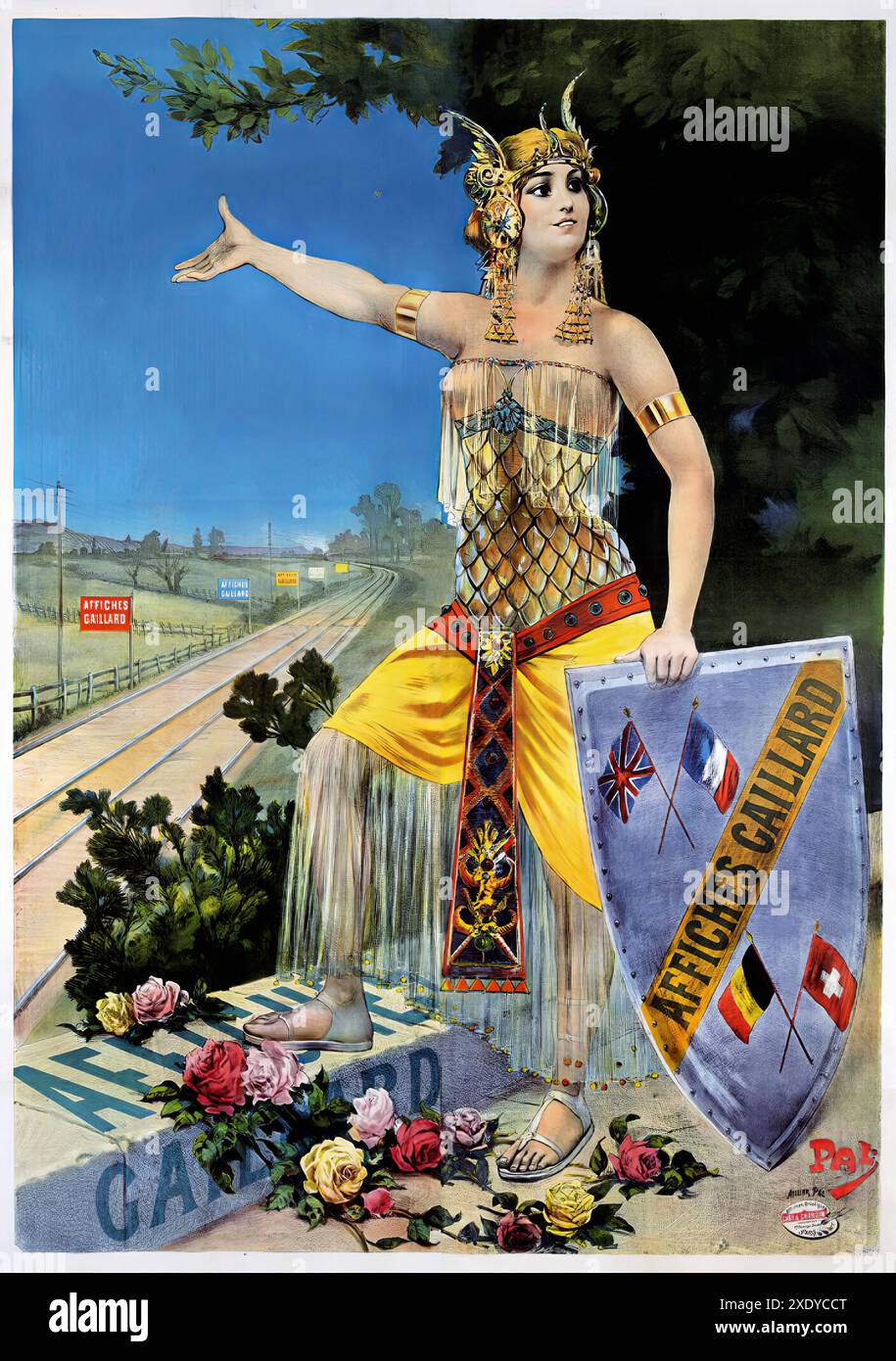 PAL - Affiches Gaillard - Vintage illustrated print poster Stock Photo ...