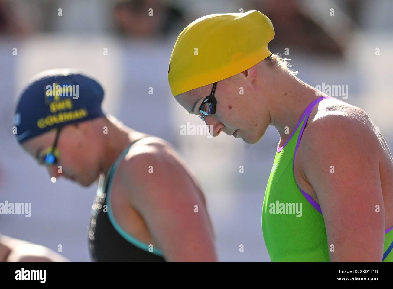 Sarah Sjostrom and Michelle Coleman of Sweden prepare to compete in the ...