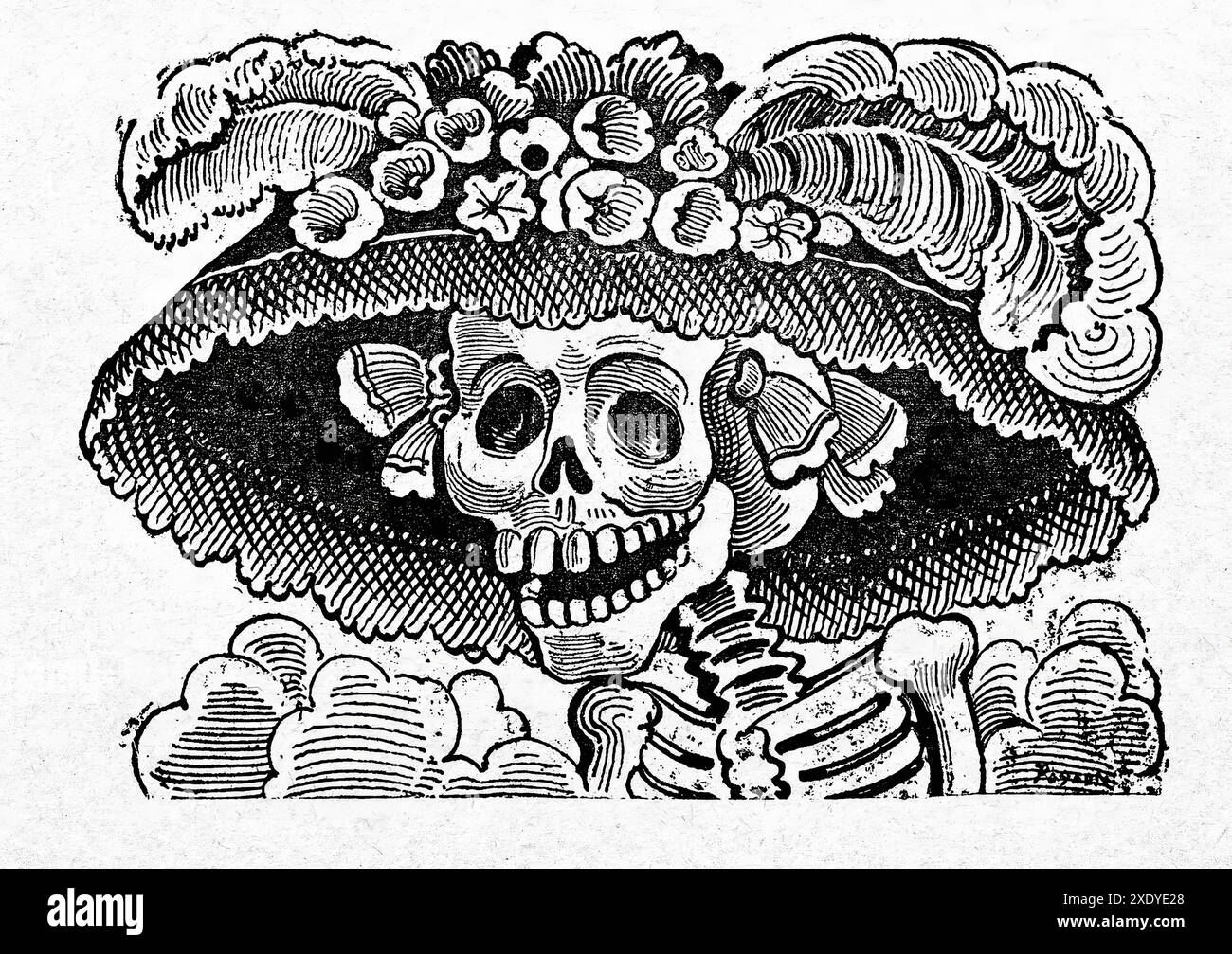 POSADA José Guadalupe (1852-1913) - Catrina 1913 - Vintage illustrated ...