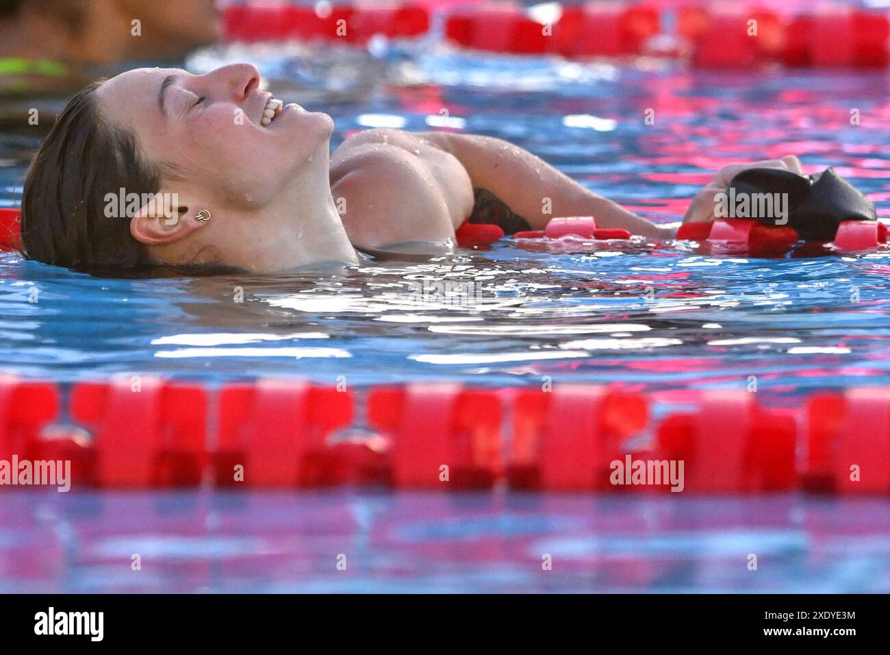 Francesca Fangio of Italy reacts after competing in the 200m ...