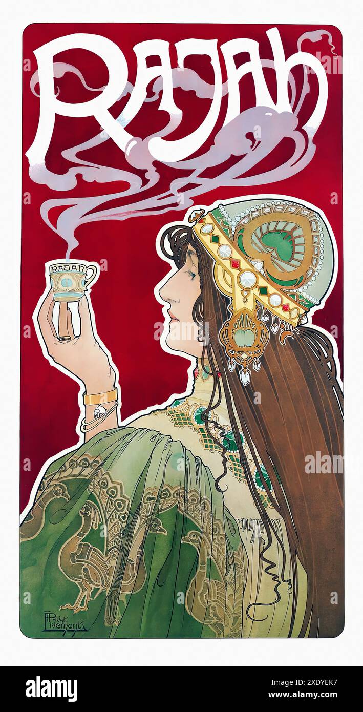 PRIVAT LIVEMONT Henri - Rajah Tea - Vintage illustrated print poster ...
