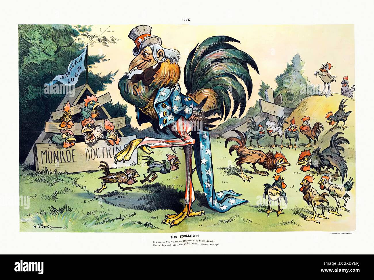 PUGHE John S - His Foresight Puck magazine - Vintage illustrated print ...