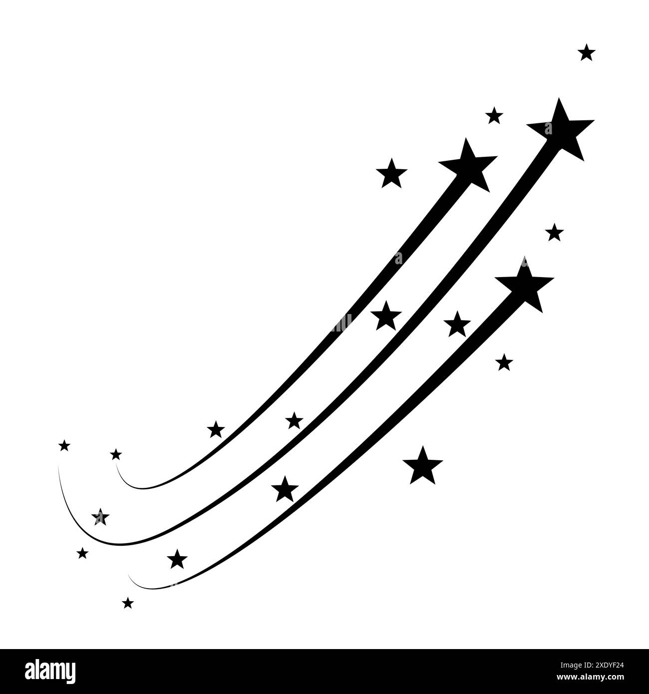 shooting star with elegant star trail and Falling star vector isolated ...