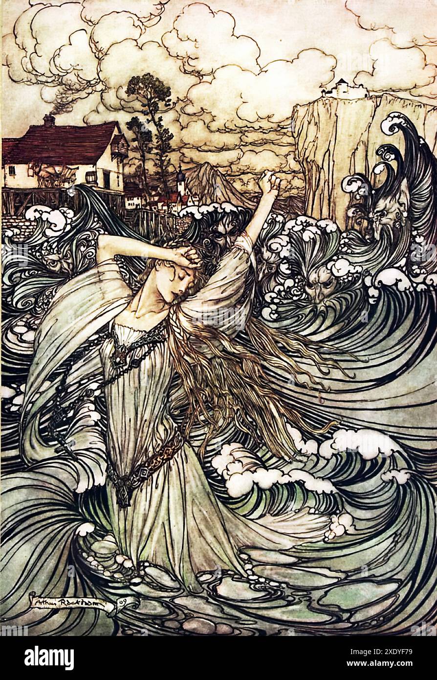 RACKHAM Arthur - Undine beneath the waves of the Danube Vintage ...