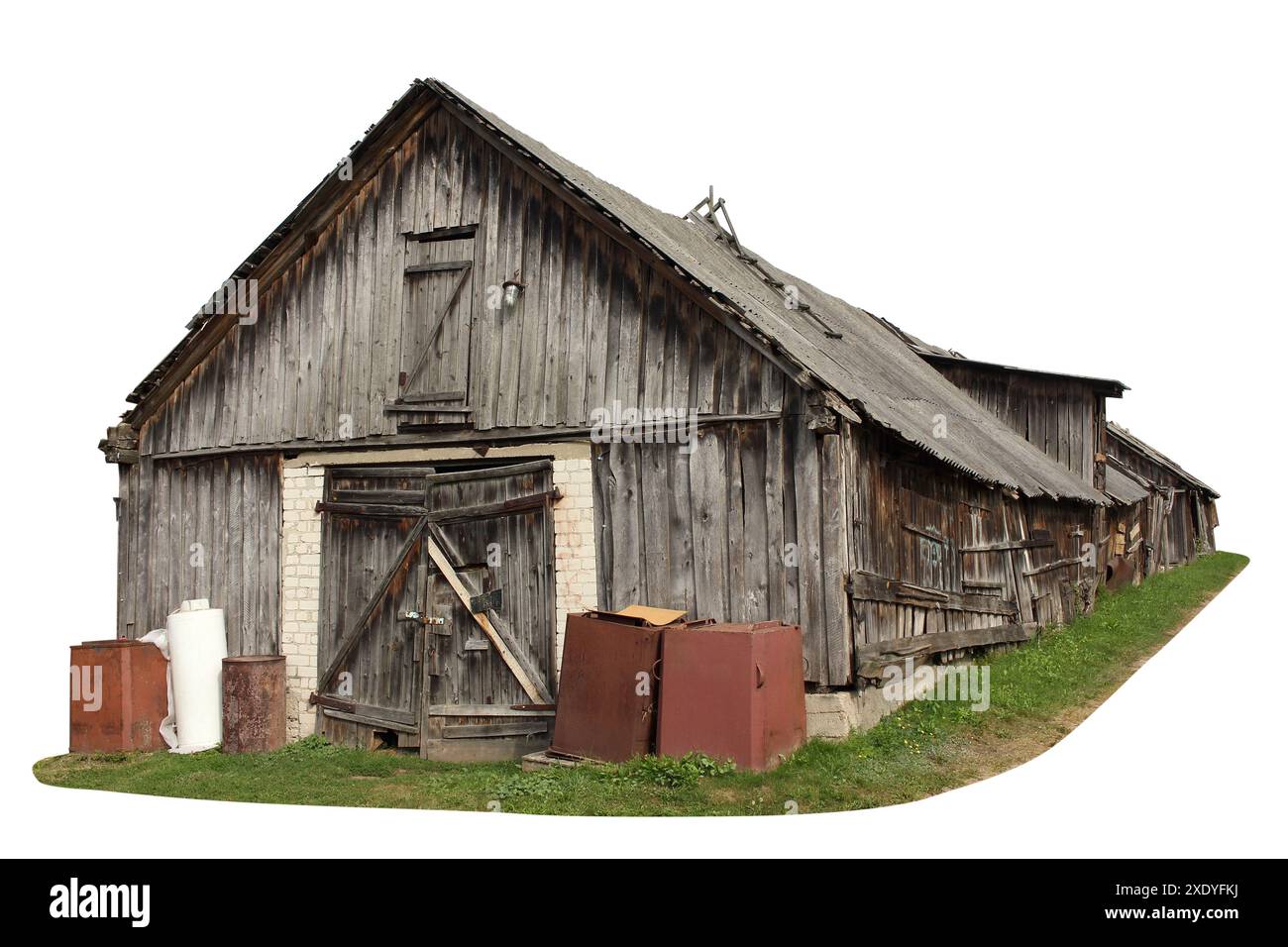 Abandoned aged wooden vintage retro rural shed barn for storage of ...