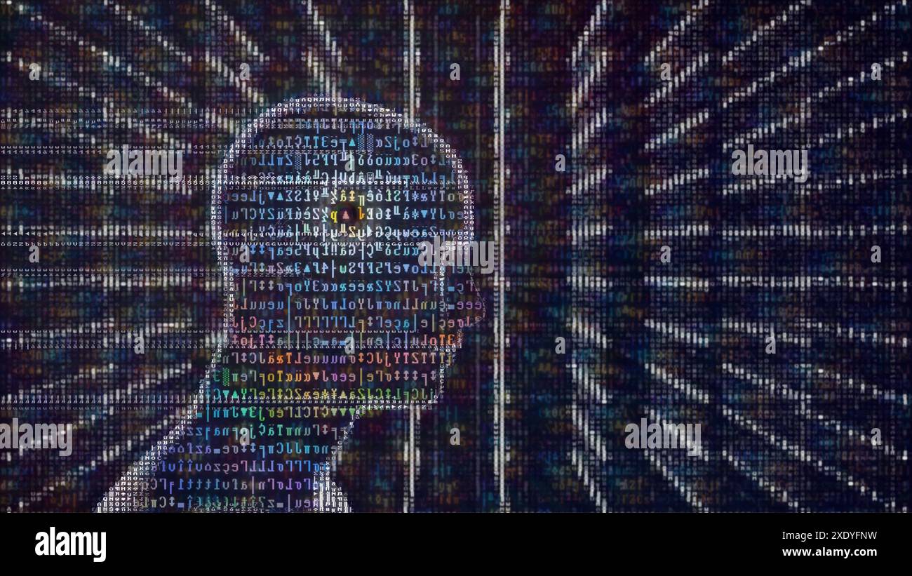 3d illustration symbolic image of self-learning artificial intelligence ...