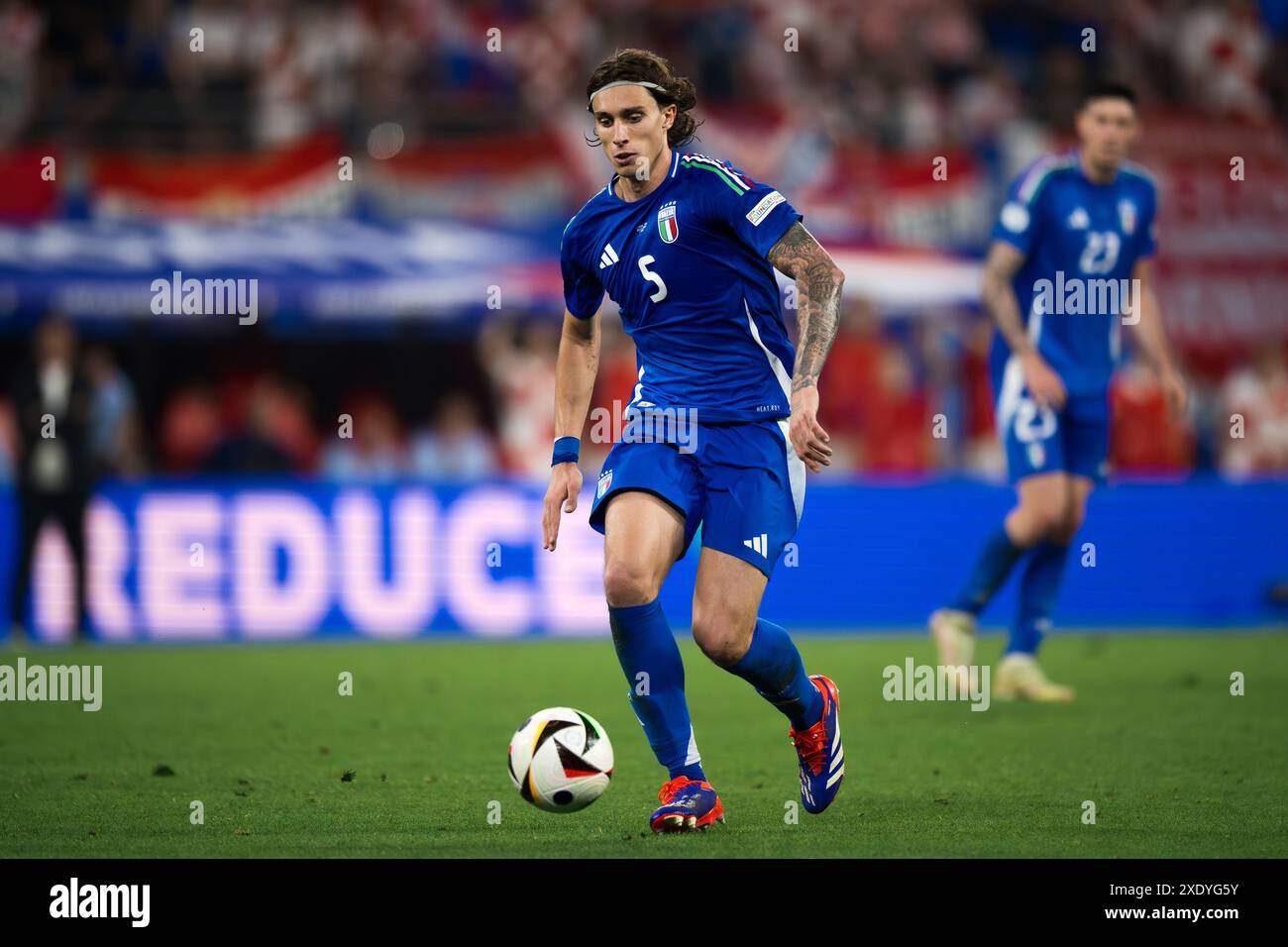 Leipzig, Germany. 24 June 2024. Riccardo Calafiori of Italy in action ...