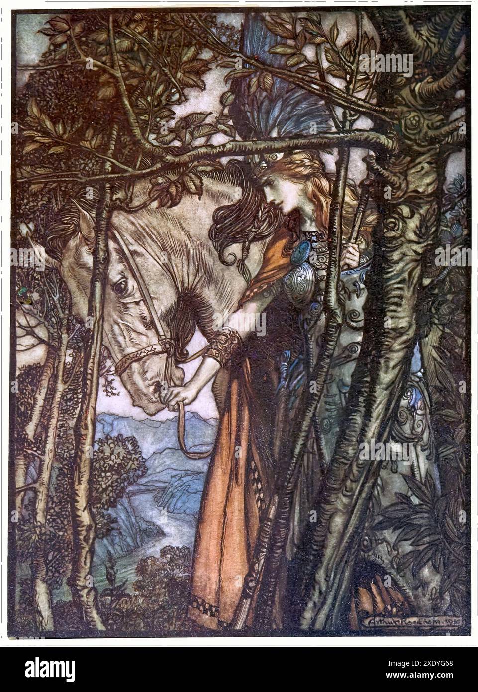 RACKHAM Arthur (1867-1939) - Valkyrie from The Rhinegold and the Valkyrie by Richard Wagner 1910 ...