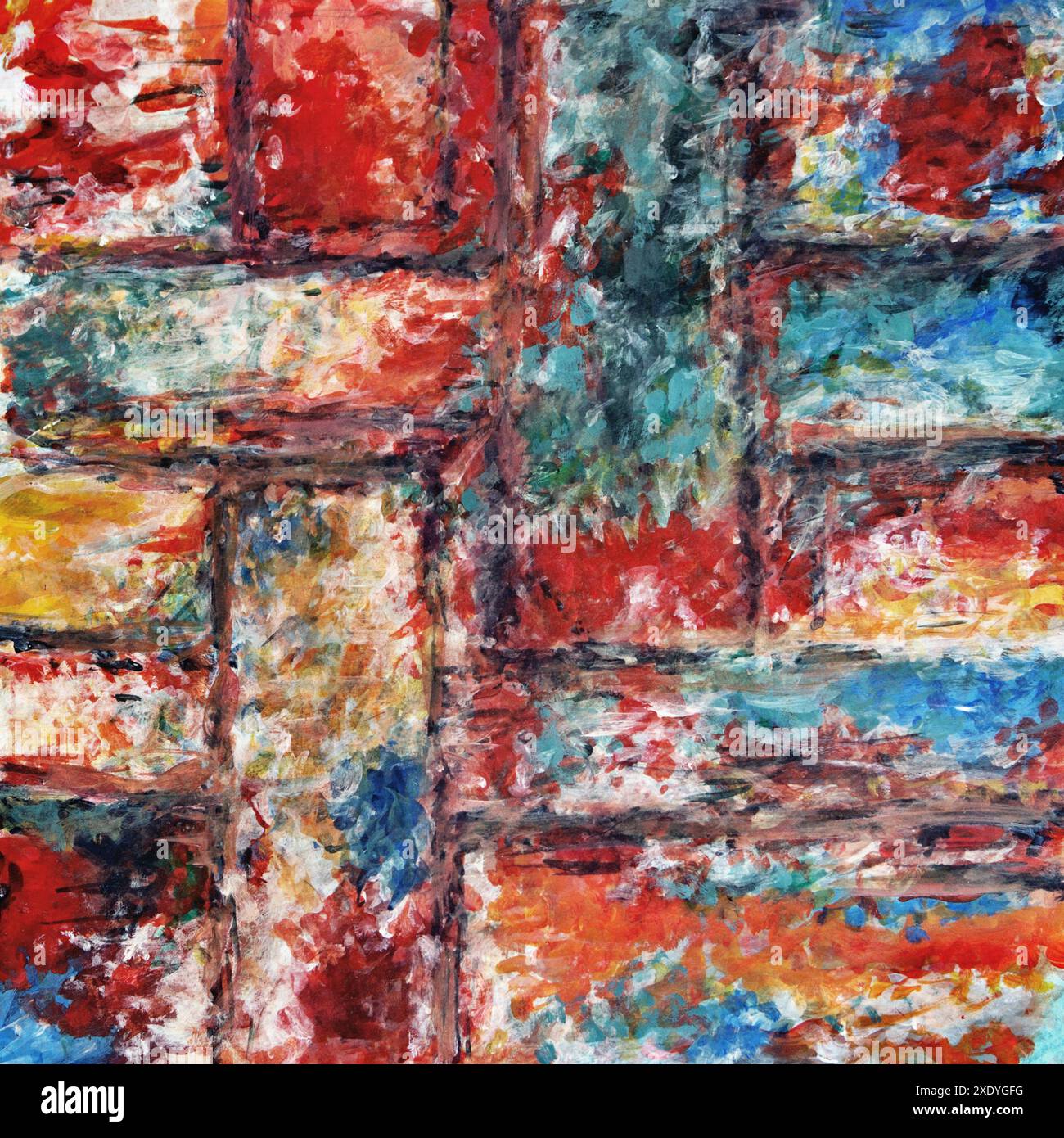 Abstract painting with the various cross lines Stock Photo - Alamy