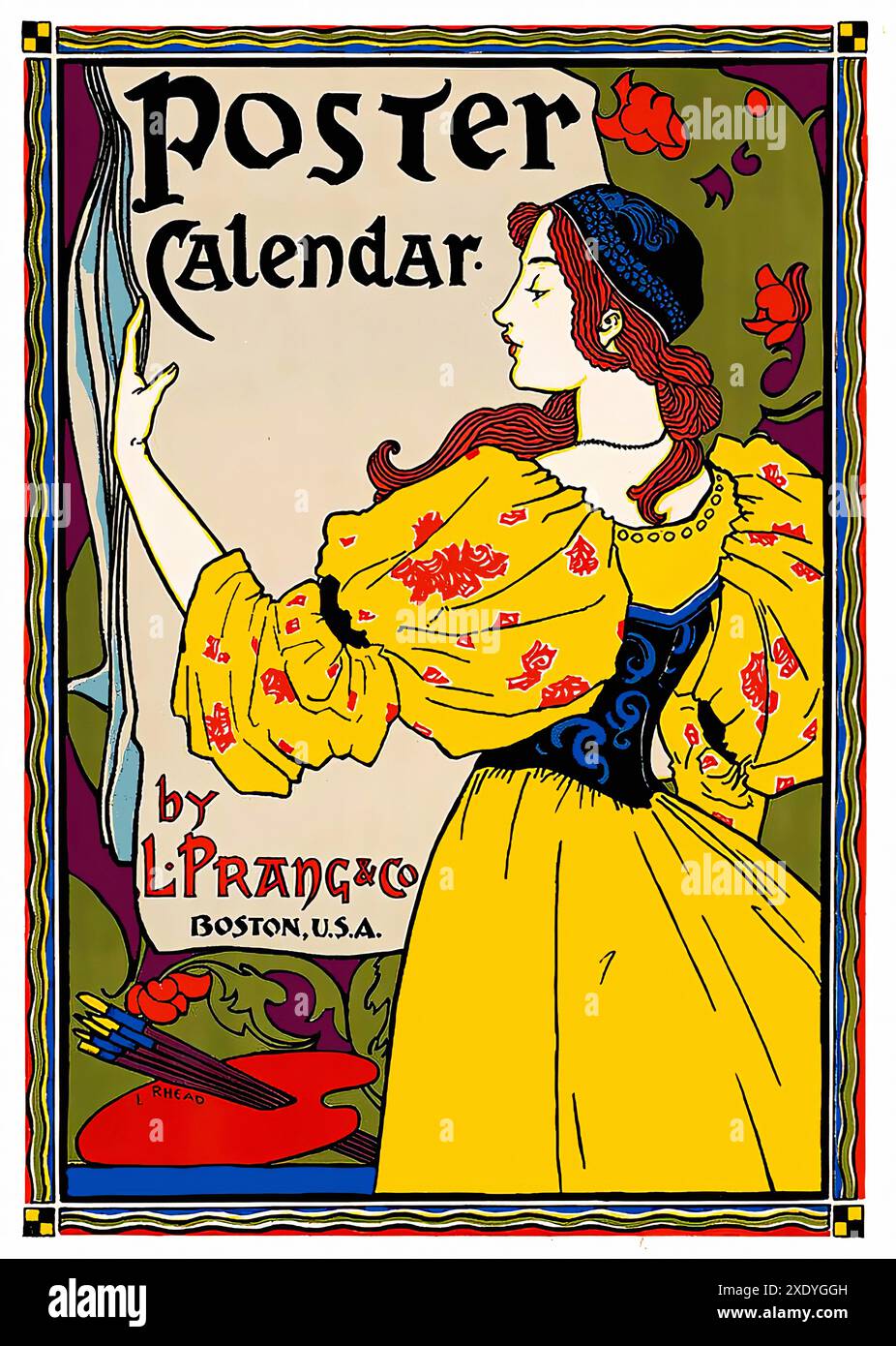 RHEAD Louis - L - Prang & Co - Poster calendar 1896 Vintage illustrated ...