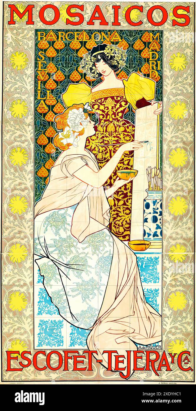 RIQUER Alexandre de - Mosaicos Escofet-Tejera y Cia - 1900 - Vintage ...