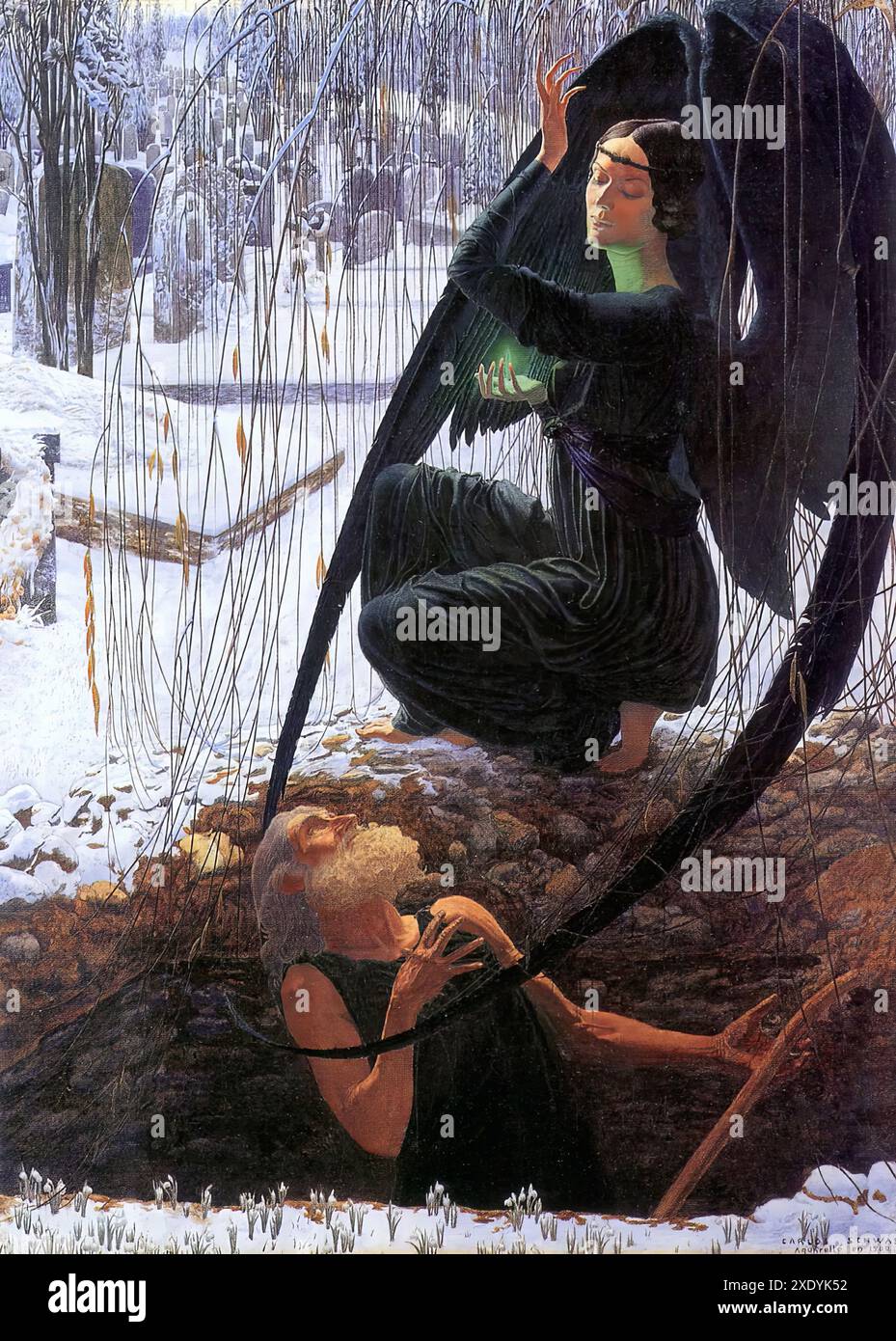 SCHWABE Carlos (1866–1926) - Death and the Gravedigger 1900 - Vintage ...