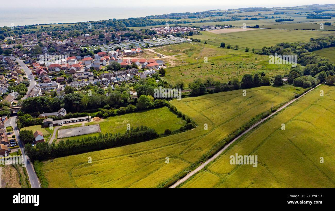 View down Station Road, Walmer, showing Walmer Riding Centre, The ...