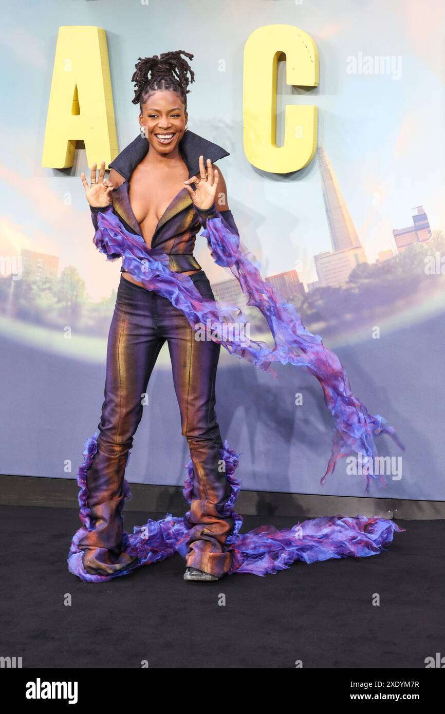 Rayxia Ojo attends the UK premiere of "Supacell" at Odeon Luxe West End ...