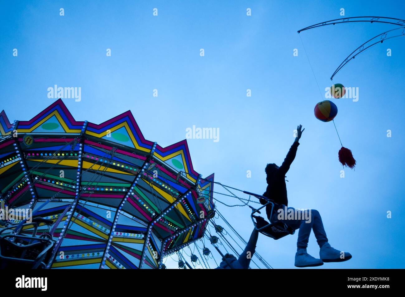 Amusement Park, Chairoplane Stock Photo - Alamy
