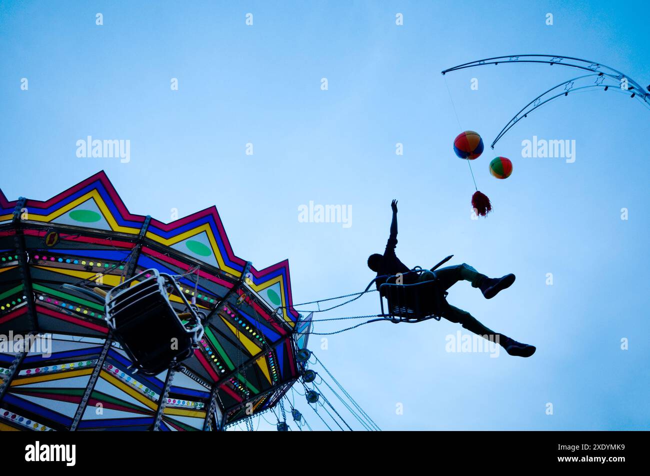 Amusement Park, Chairoplane Stock Photo - Alamy