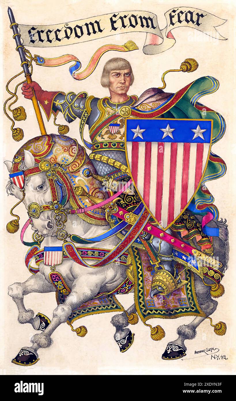 SZYK Arthur - Freedom from Fear 1942 - Vintage illustrated print poster ...