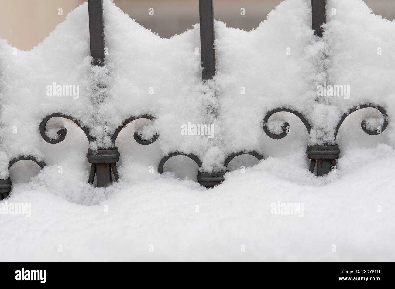 Wrought iron gate in snow hi-res stock photography and images - Alamy