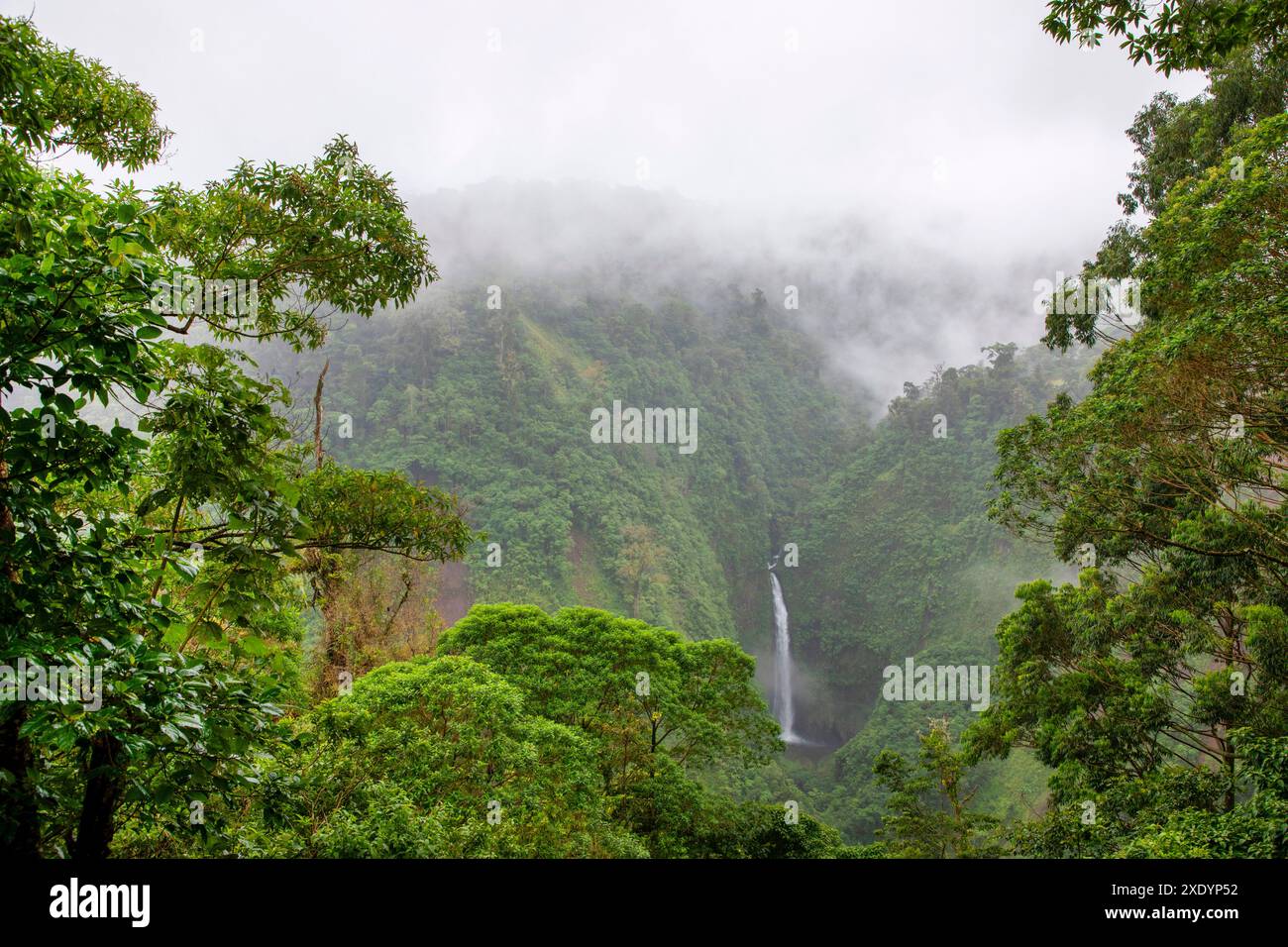 Catarata San Fernando waterfall in the Volcan Poas National Park in the ...