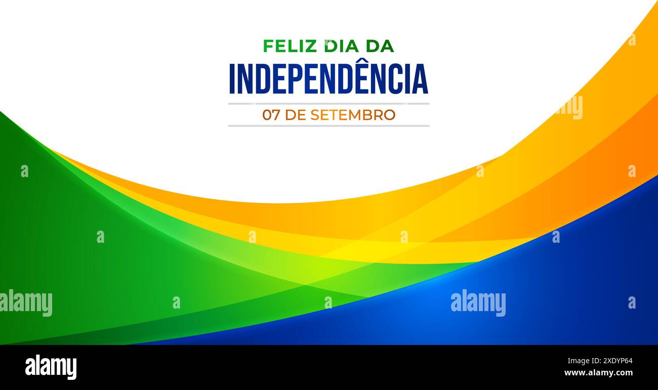 Brazilian Independence day with stylish and modern wavy gradient shape ...