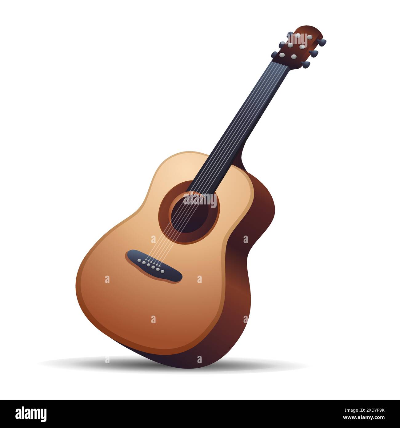 Acoustic guitar with realistic transparent vector illustration Stock ...