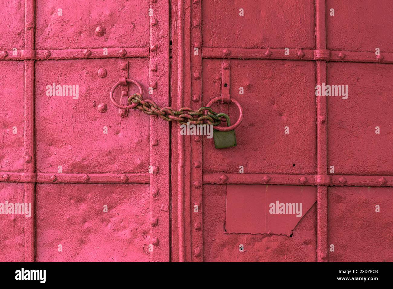 Fresh painted old riveted door Stock Photo - Alamy