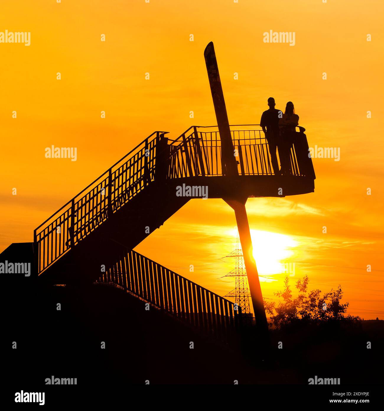 Viewing platform at the Pluto spoil tip with a couple at an atmospheric ...