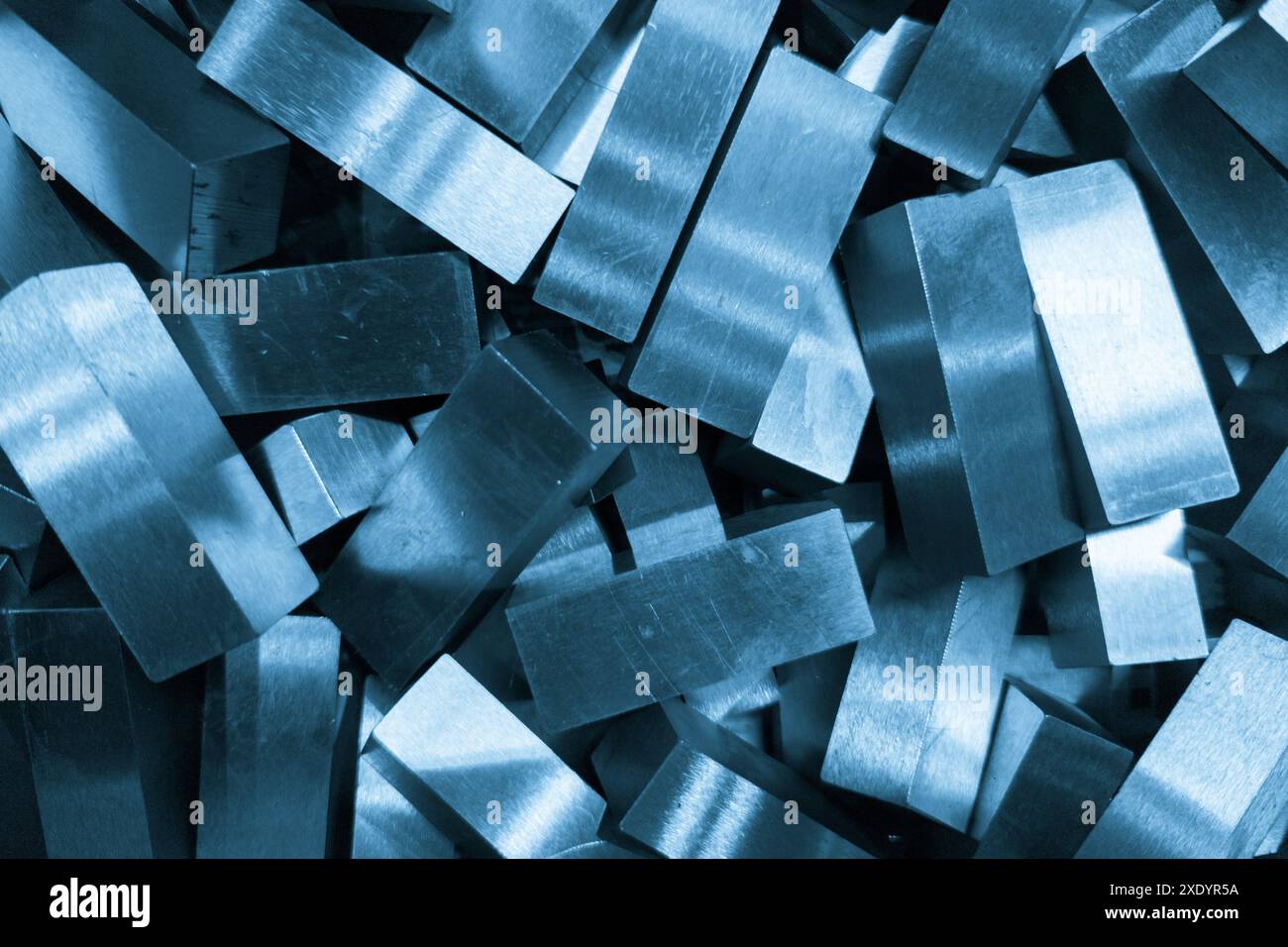 Pile of rectangular steel workpieces after surface grinding Stock Photo ...