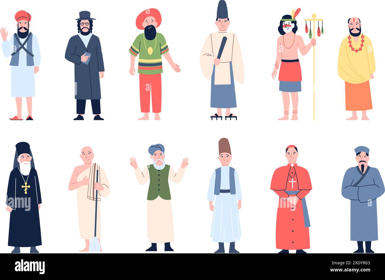 People different religion. Orthodox and catholic, judaism and hinduism ...