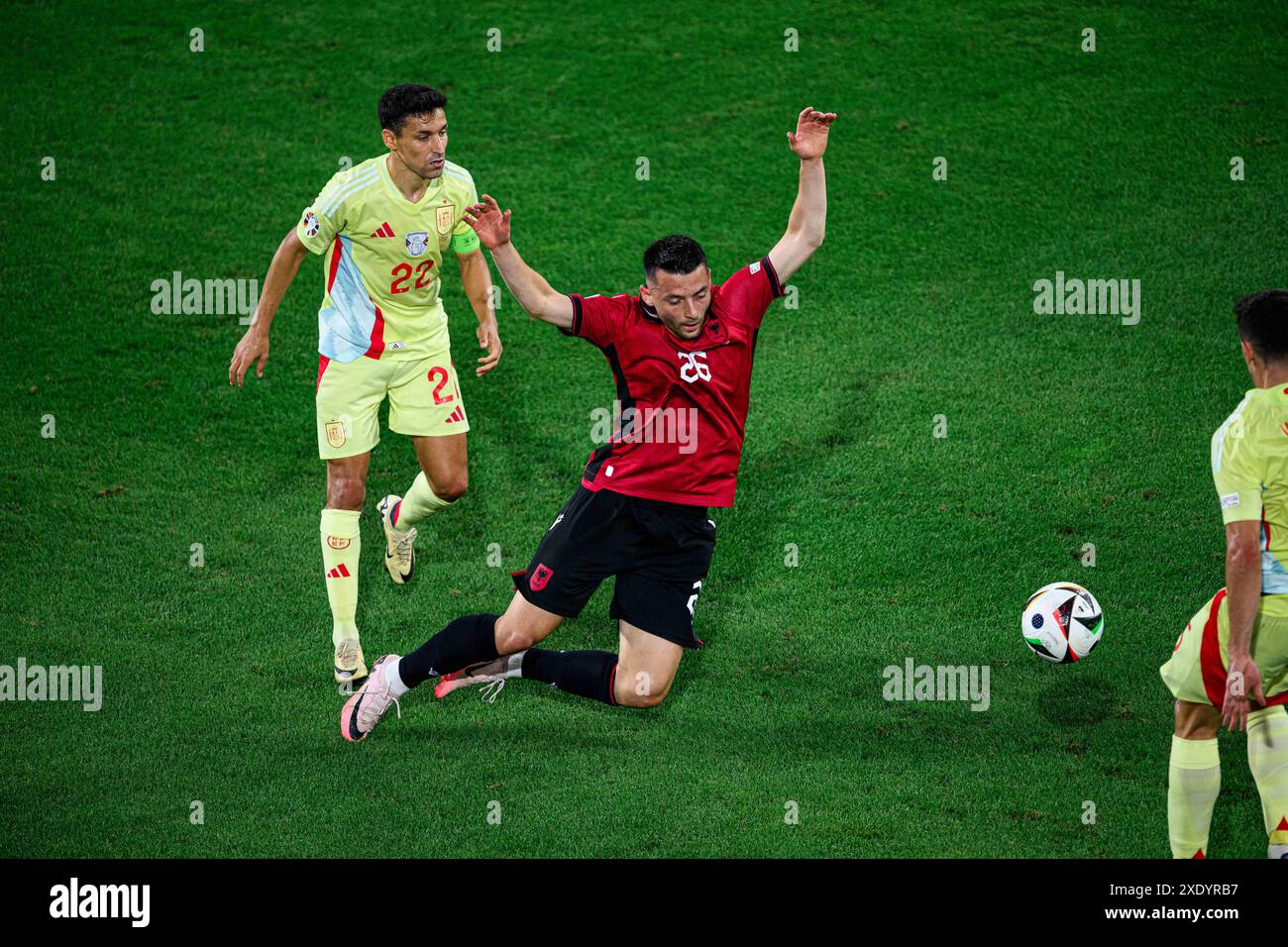 DUESSELDORF, GERMANY - 25 JUNE, 2024: Jesús Navas, Arber Hoxha, The ...