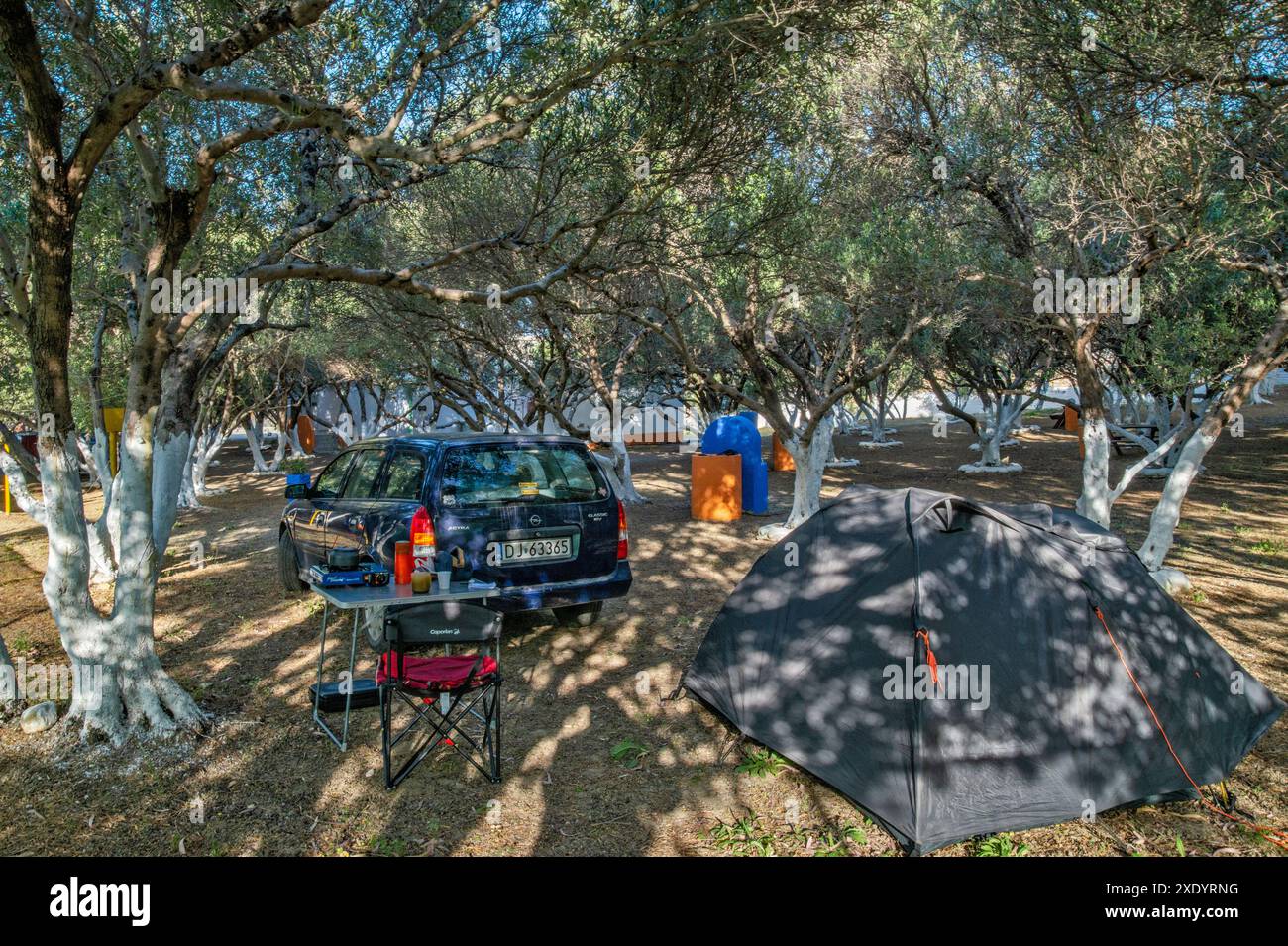 Apollonia Campground in town of Plakias, Central Crete, Greece Stock ...