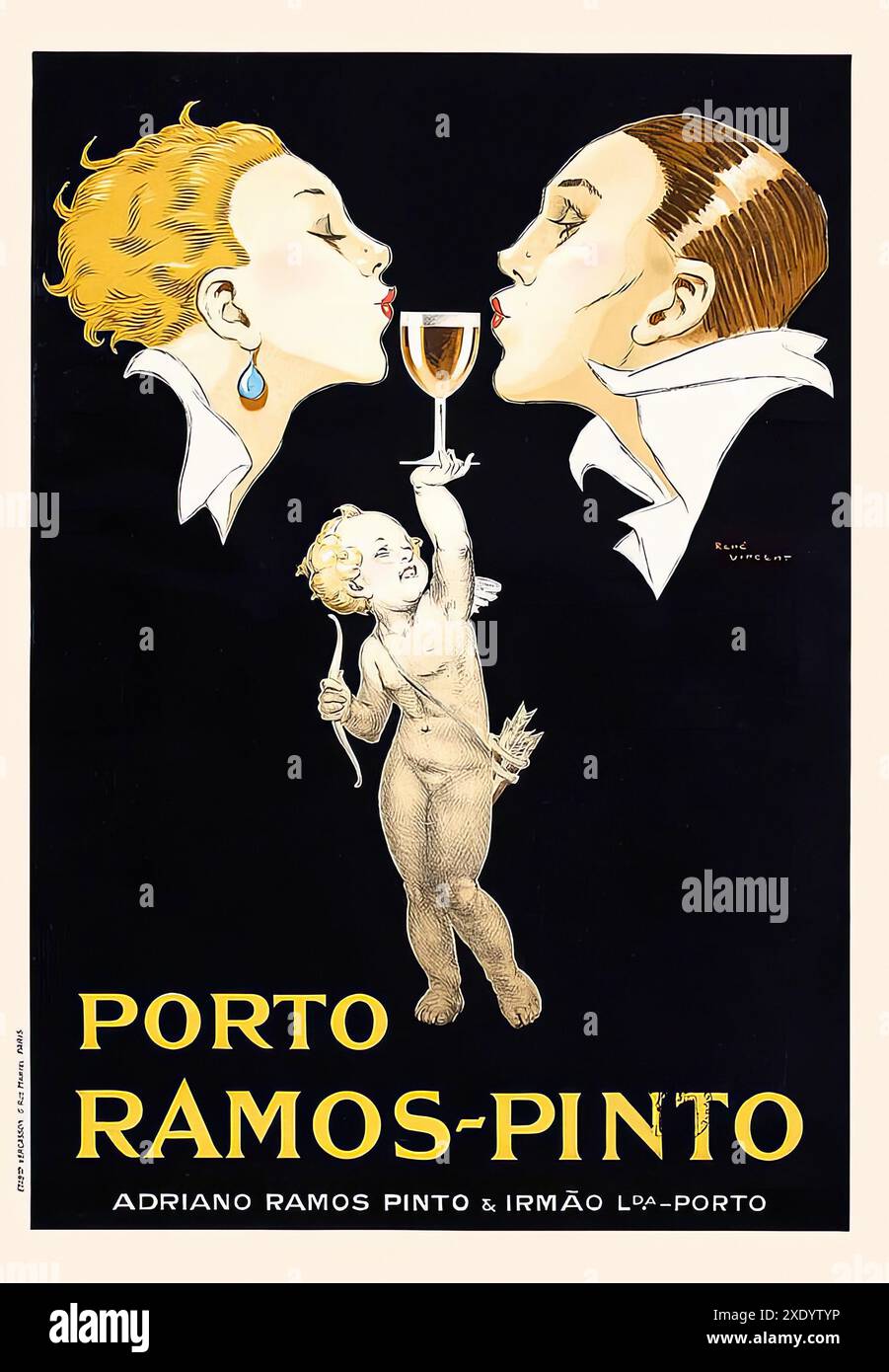 VINCENT René - Porto Ramos-Pinto c - 1933 - Vintage illustrated print ...