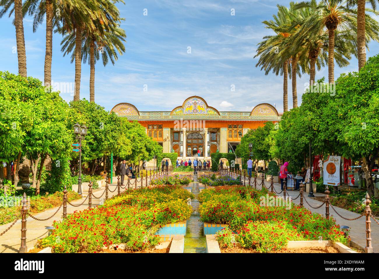 Shiraz, Iran - 29 October, 2018: Awesome view of scenic fountain and ...