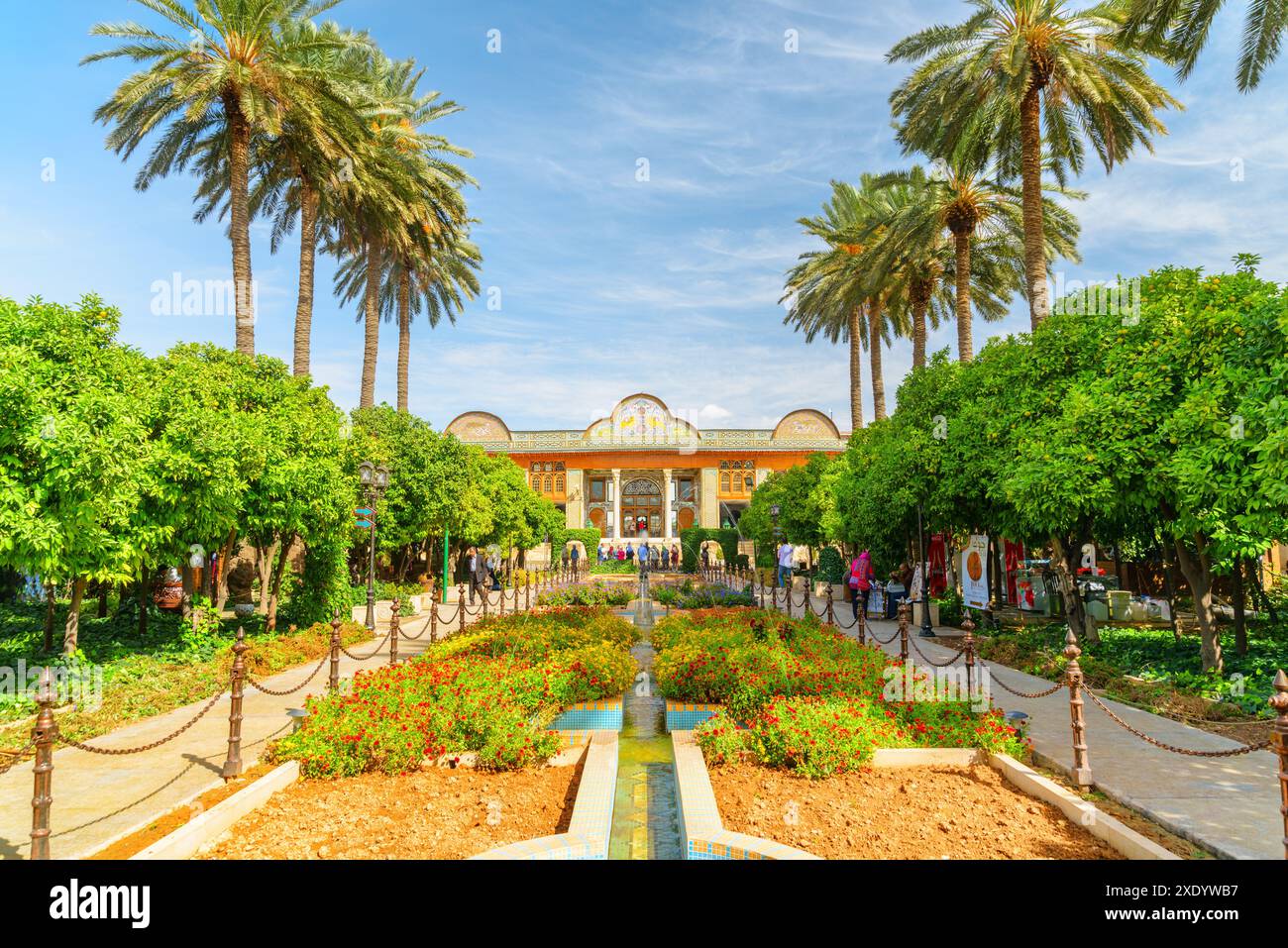 Shiraz, Iran - 29 October, 2018: Awesome view of scenic fountain and ...
