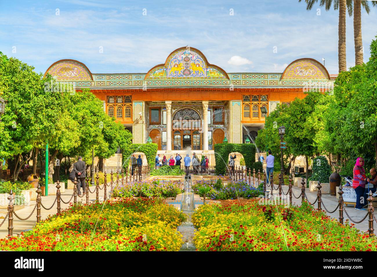 Shiraz, Iran - 29 October, 2018: Awesome view of scenic fountain and ...