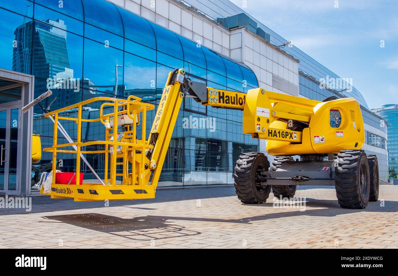 Minsk, Belarus - May 23, 2022: Haulotte HA16PX Boom Lift ready to work ...