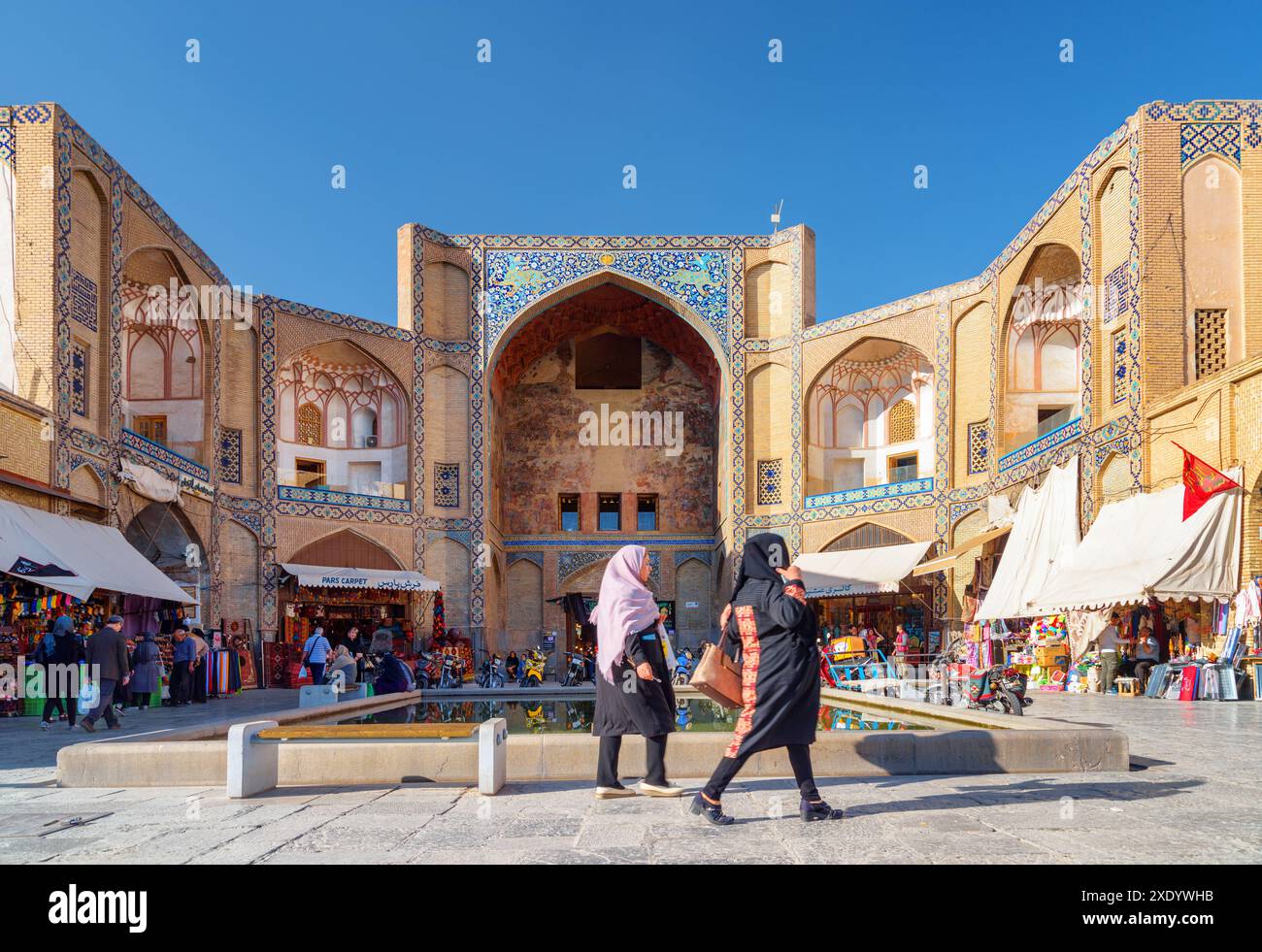 Isfahan, Iran - 23 October, 2018: Gorgeous view of the Qeysarie Gate ...