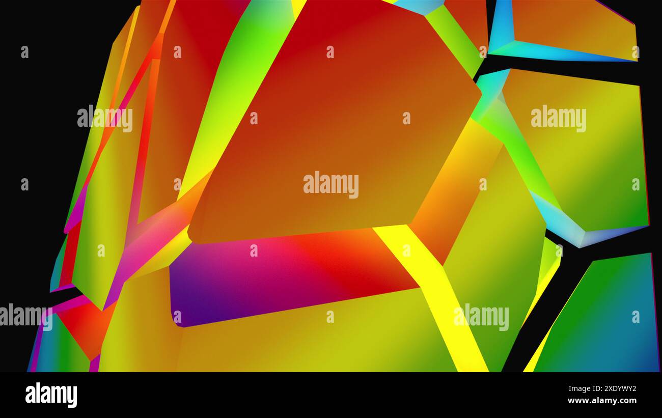 Colored broken cube Stock Photo - Alamy