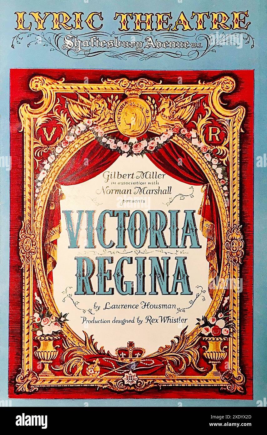 WHISTLER Rex - Lyric Theatre Victoria Regina Programme 1937 - Vintage ...