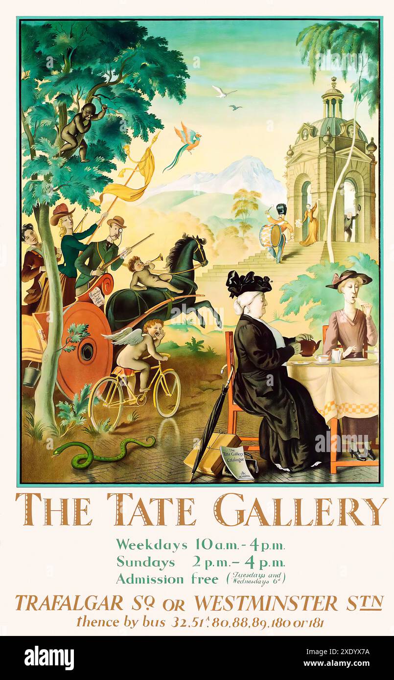 WHISTLER Rex - The Tate Gallery 1928 - Vintage illustrated print poster ...
