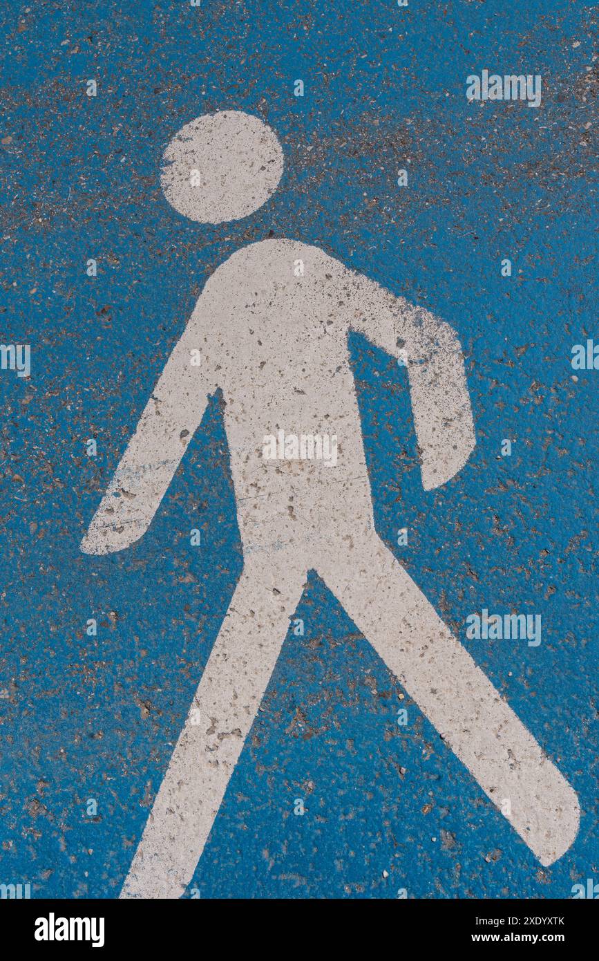 Pedestrian crossing with floor markings - road safety Stock Photo - Alamy