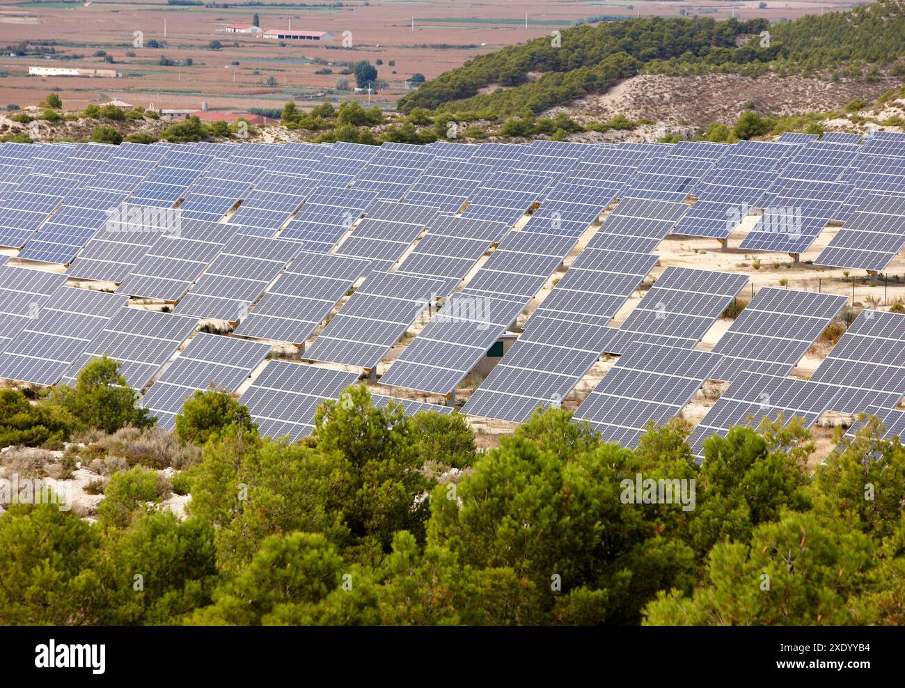 Solar panels, photovoltaics, solar power plant, Arguedas, Navarre ...