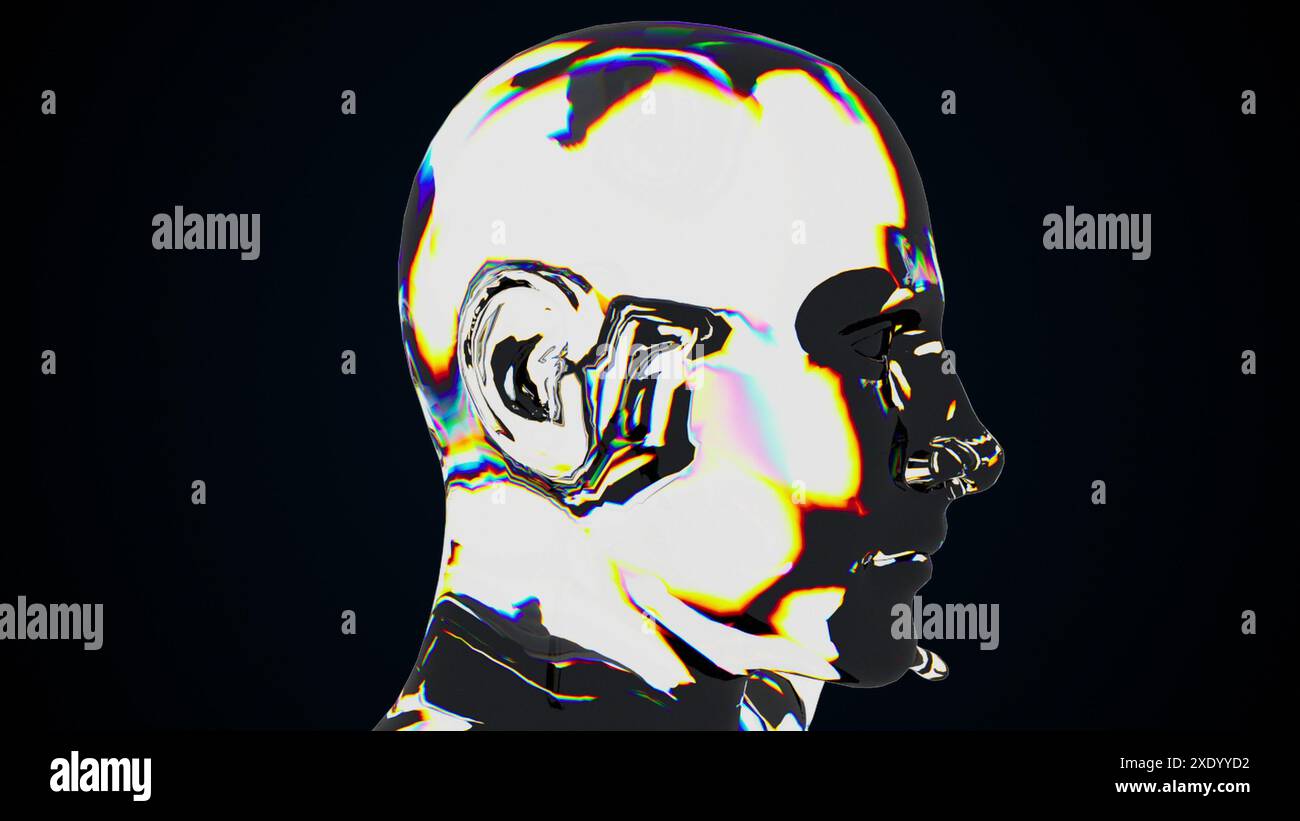 Glass human head Stock Photo - Alamy