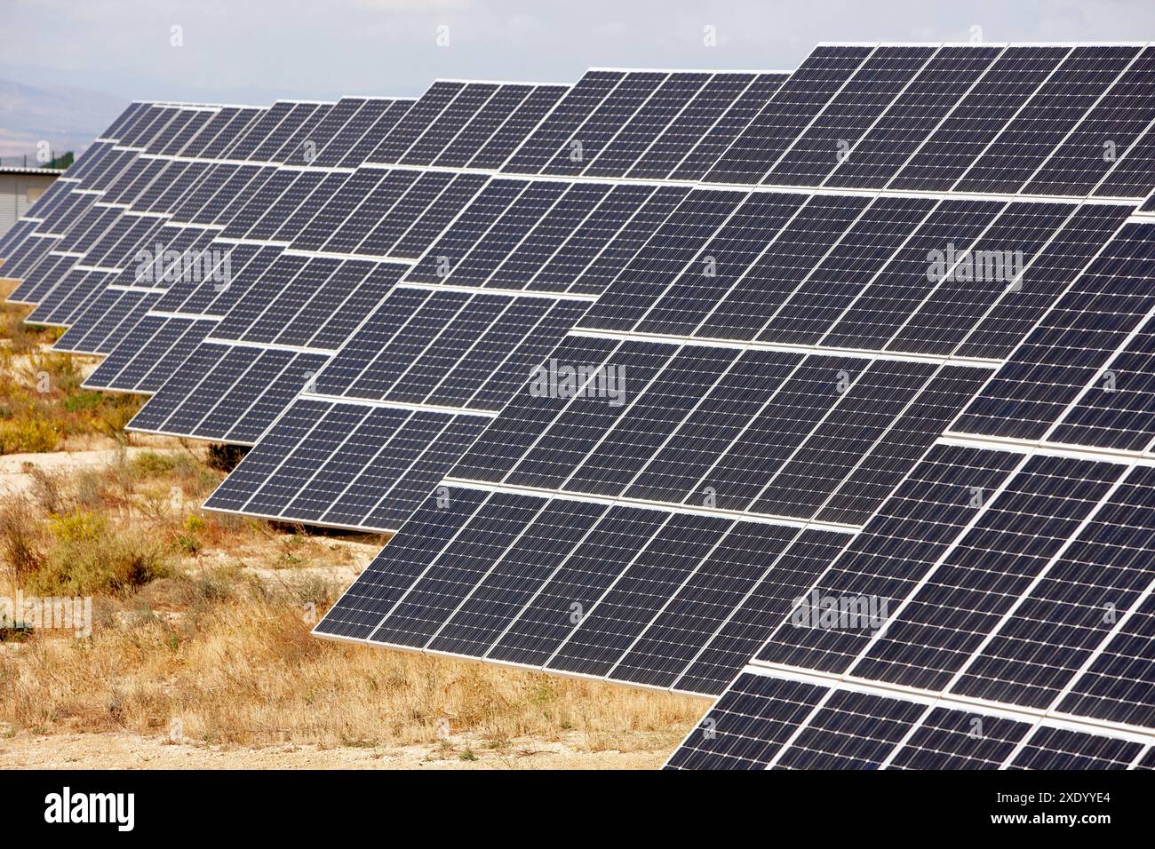 Solar panels, photovoltaics, solar power plant, Arguedas, Navarre ...