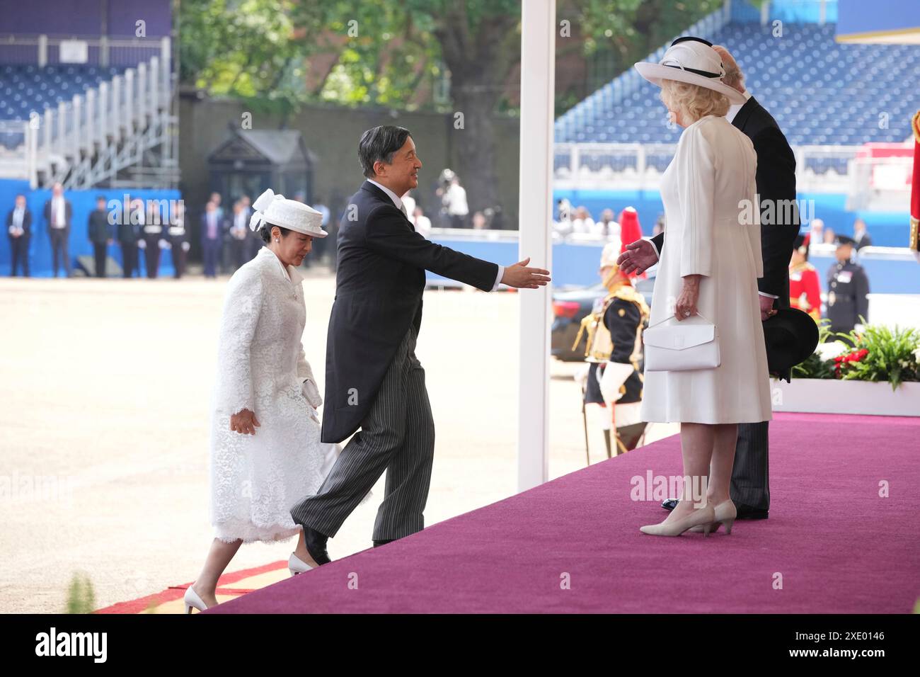 King Charles III and Queen Camilla greet Emperor Naruhito and his wife ...