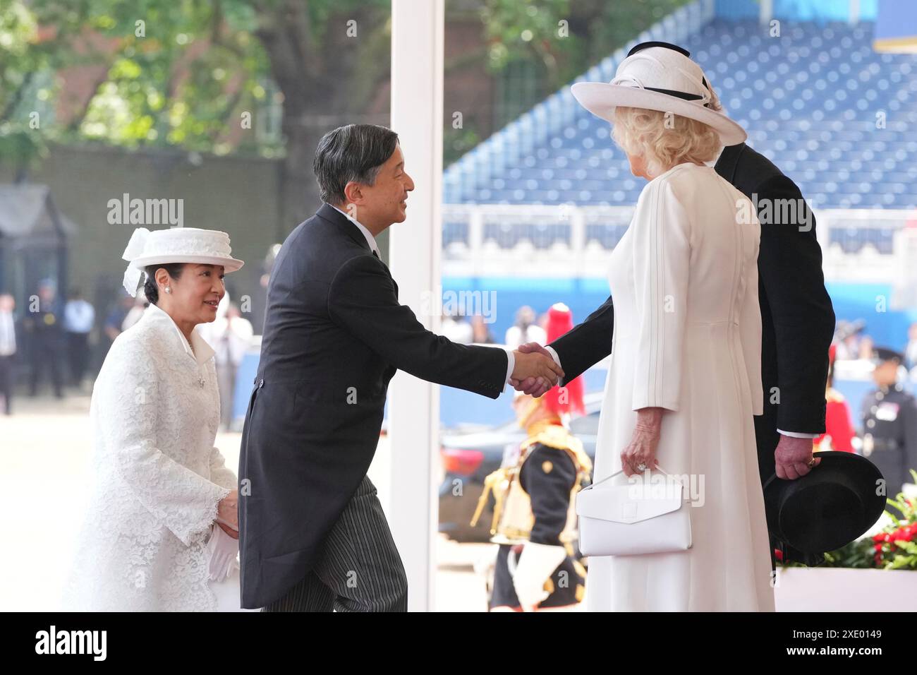 King Charles III and Queen Camilla greet Emperor Naruhito and his wife ...