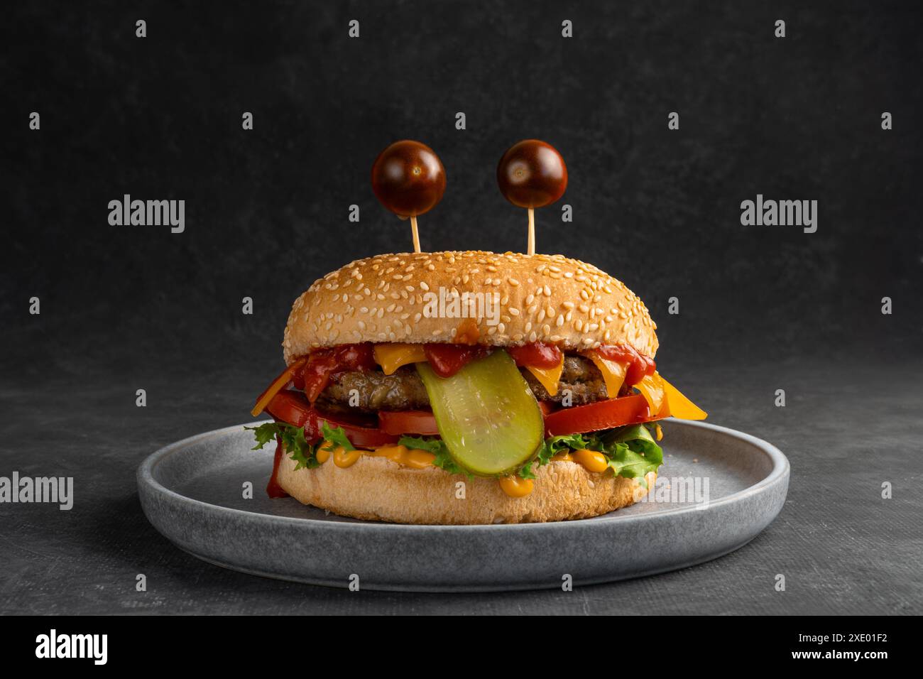 Halloween funny Monster Burger Stock Photo - Alamy