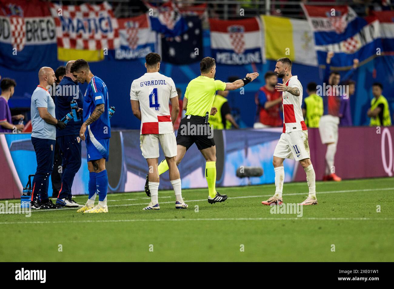 Leipzig, Germany. 24th, June 2024. Referee Danny Makkelie checks the ...